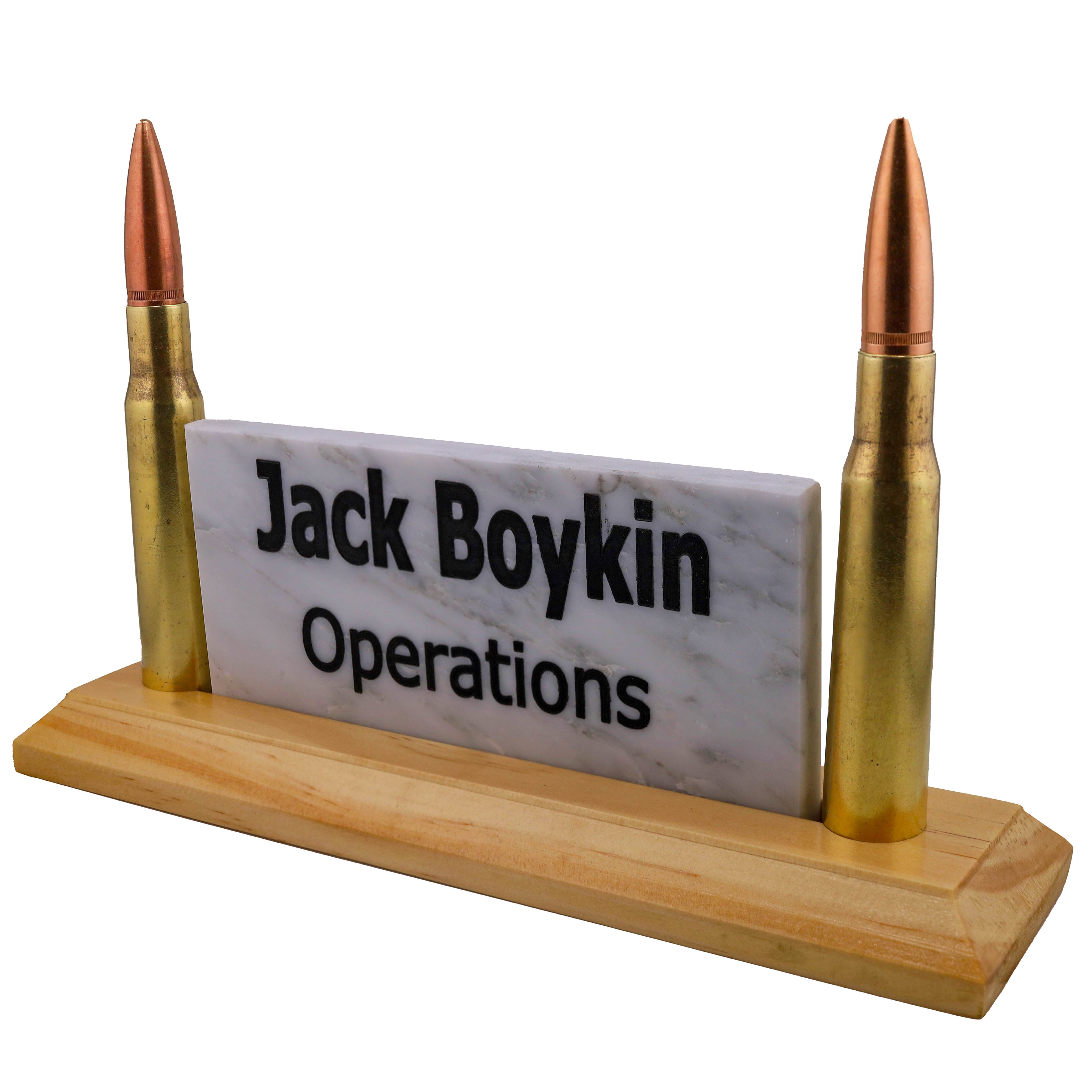 Real Bullet Desk Name Plaque | Personalized Desk Name Plate – Brass Honcho