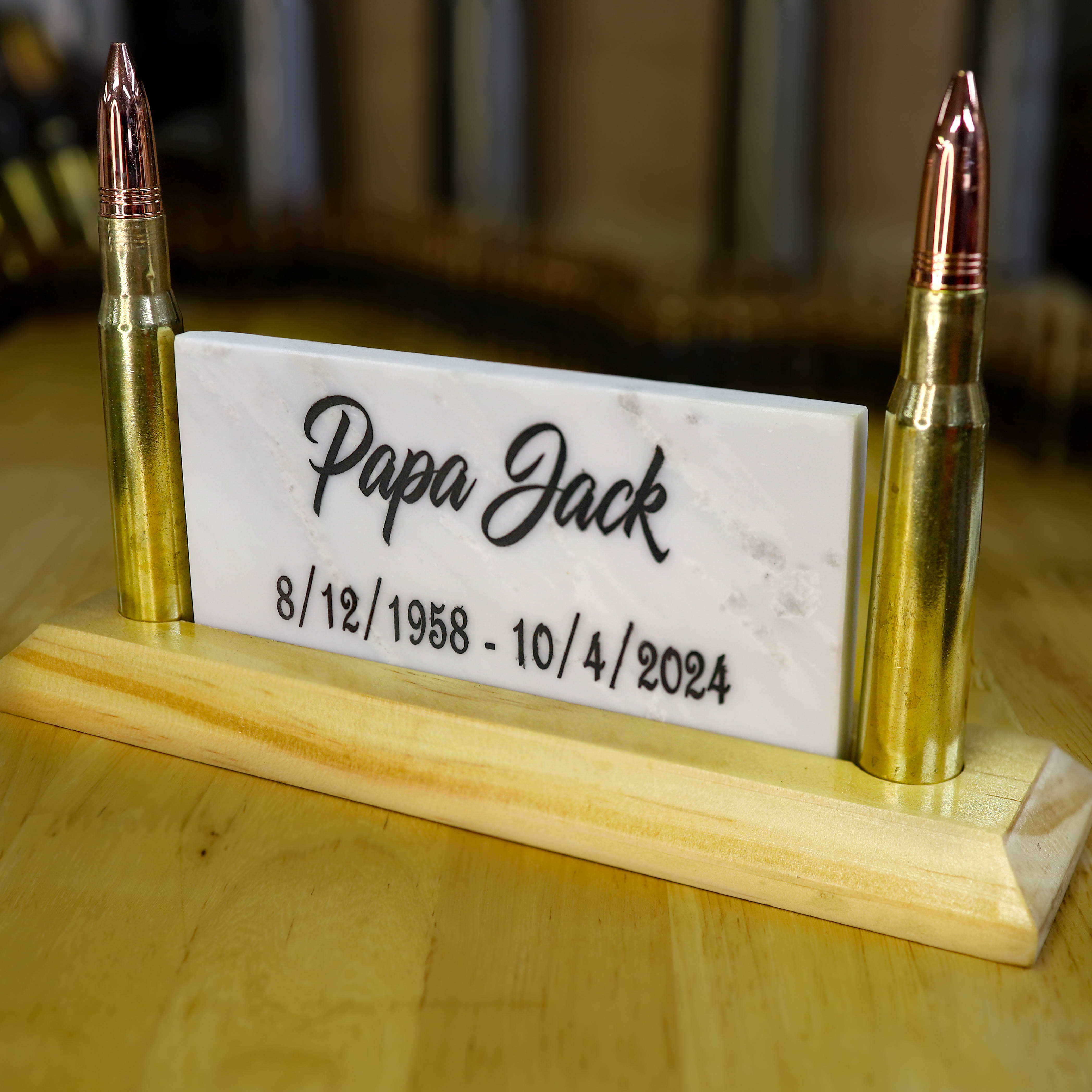 Real Bullet Urn Plaque – Brass Honcho
